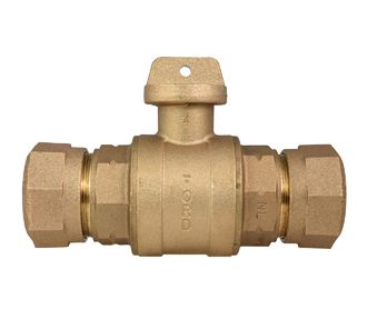 Ball Valve Curb Stop, Quick Joint for Copper or Plastic Tubing, 2 ...