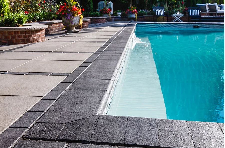 Techo-Bloc Bullnose Cap, in Onyx Black Color, 2-3/8" W x 5-7/8" H x 12 ...