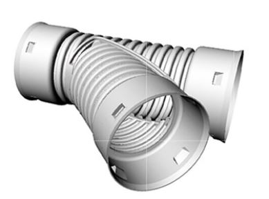 Baughman Tile Corrugated Wye, Single Wall, 4\" Baughman Tile 5110604