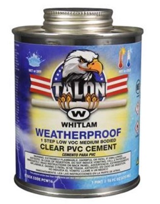 Whitlam Talon Weatherproof Clear Medium Bodied Low-VOC PVC Cement, 32 ...