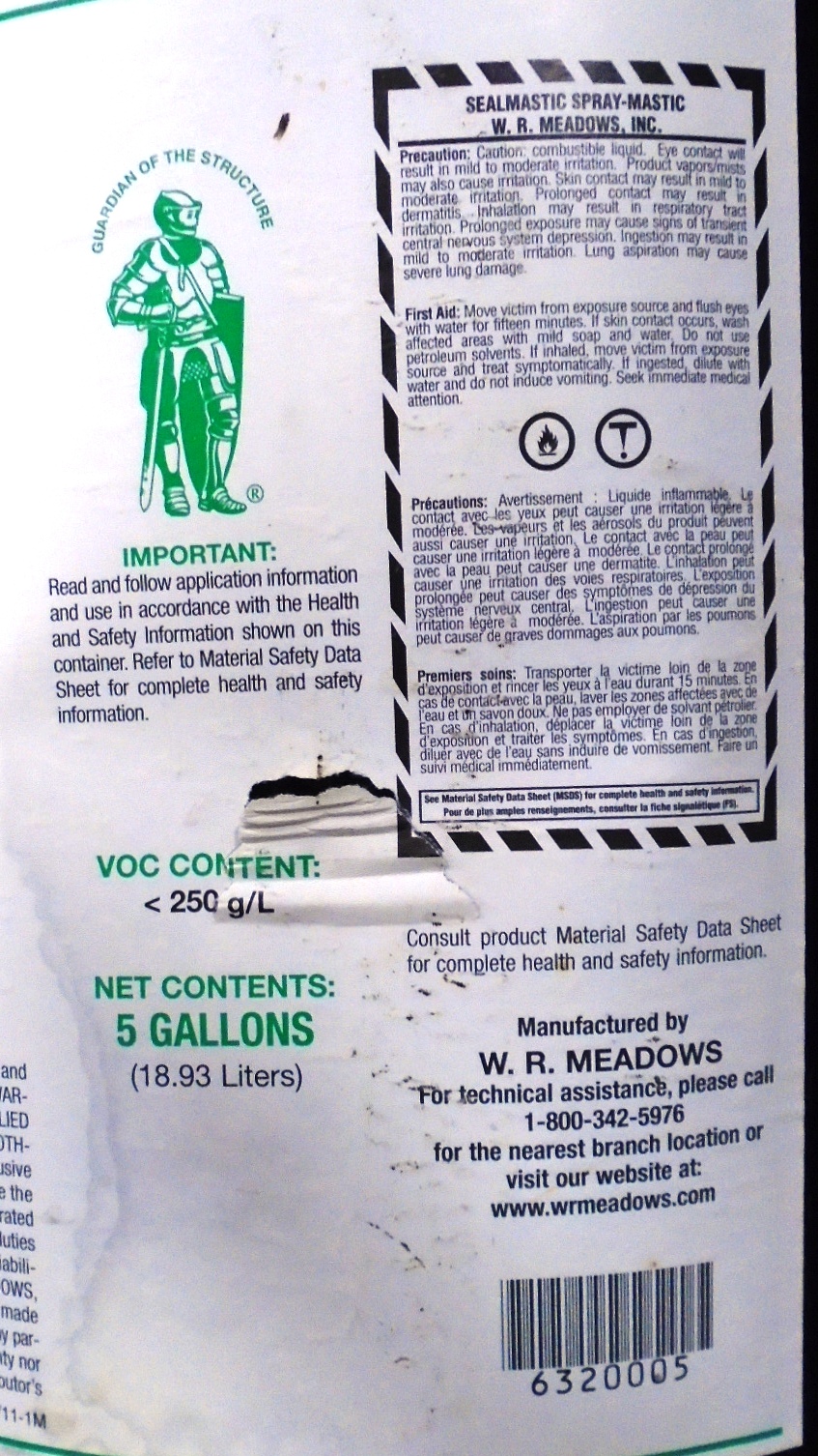 W.R.Meadows Sealmastic Semi-Mastic Dampproofing, 5-Gallon Bucket ...