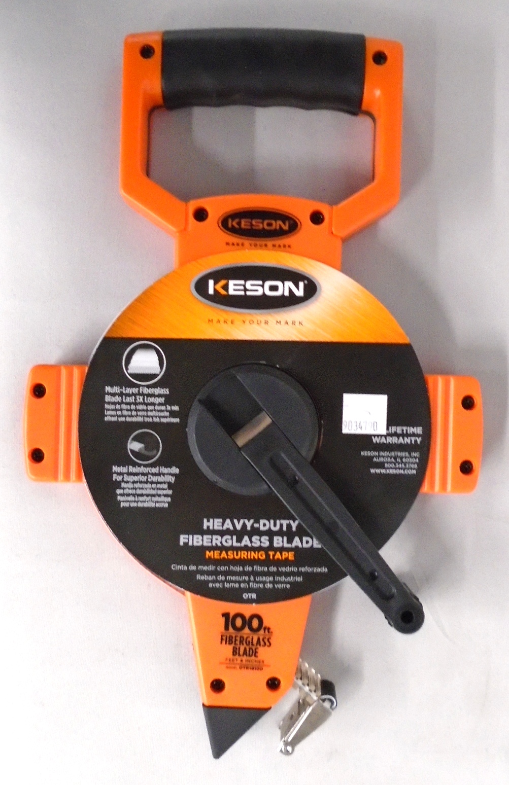 Keson Open-Reel Fiberglass Measuring Tape, 100' Long - 9034790 ...