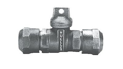 Mueller Corporation, 1-1/2" Ball Curb Valve, Compression - 325209D ...