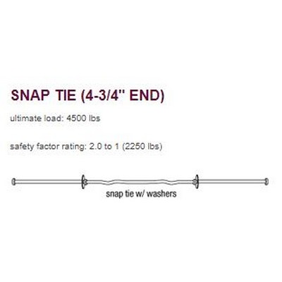 EMI Construction Products Snap Tie, 16-inch with 4-3/4-inch Short Ends ...